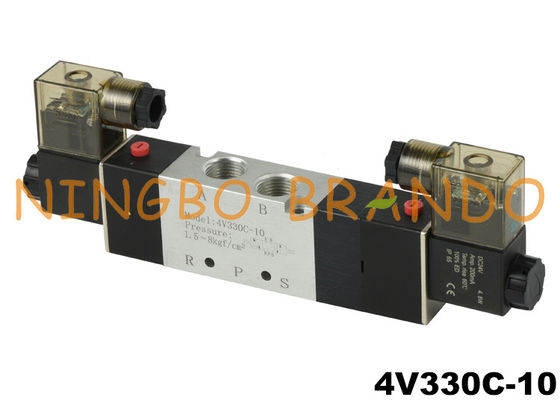 4V330C-10 3/8'' Van Điều Khiển Khí Nén Điện Từ Đôi 24V DC 220V AC