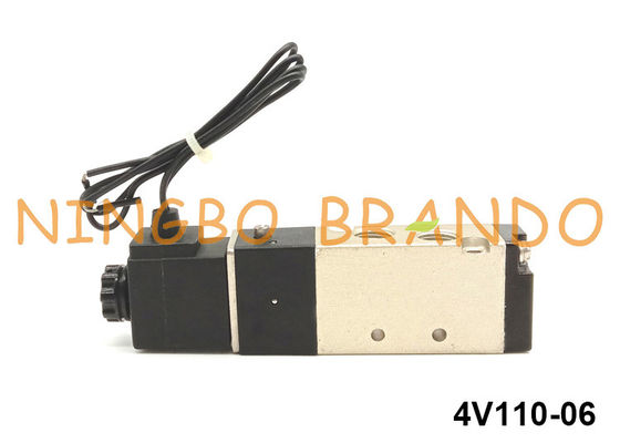 1/8 '' NPT 4V110-06 Van điện từ khí nén loại Airtac 5/2 Đường 24VDC