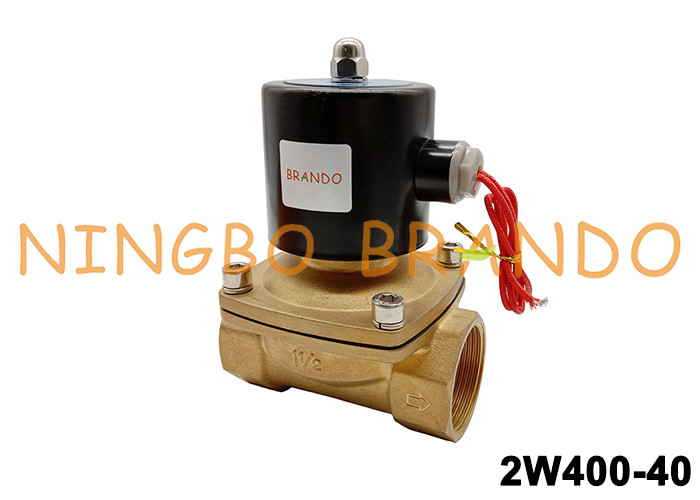 Van điện từ nước màng đồng thau tác động trực tiếp 2W400-40 1.5